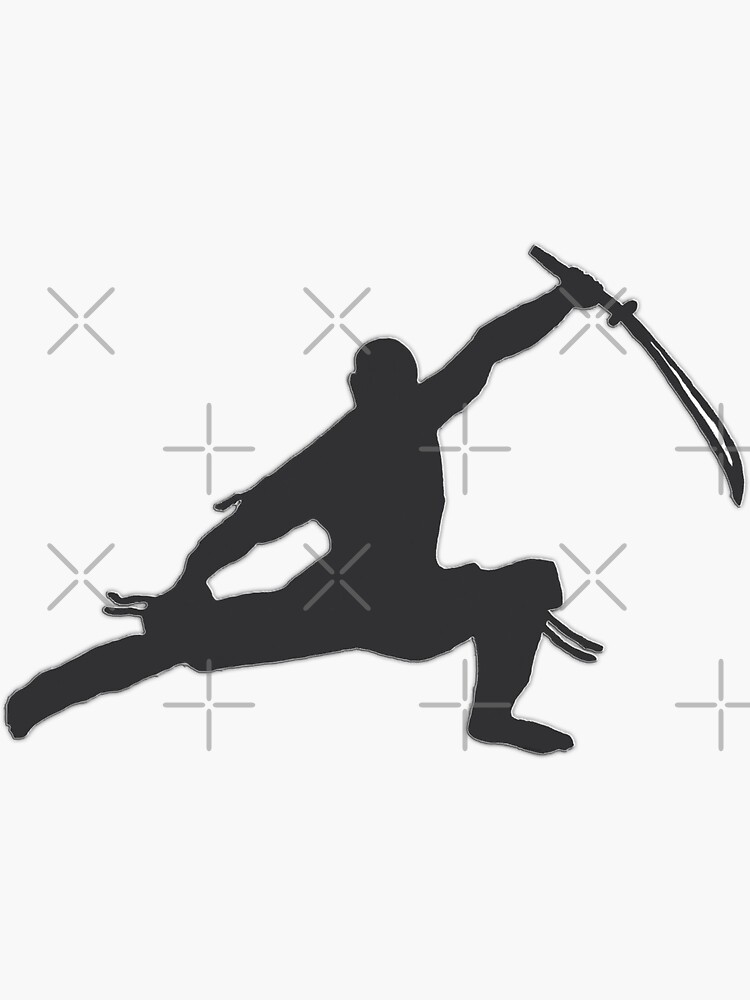 "Ninja Silhouette in Black" Sticker by AliCatOriginals | Redbubble