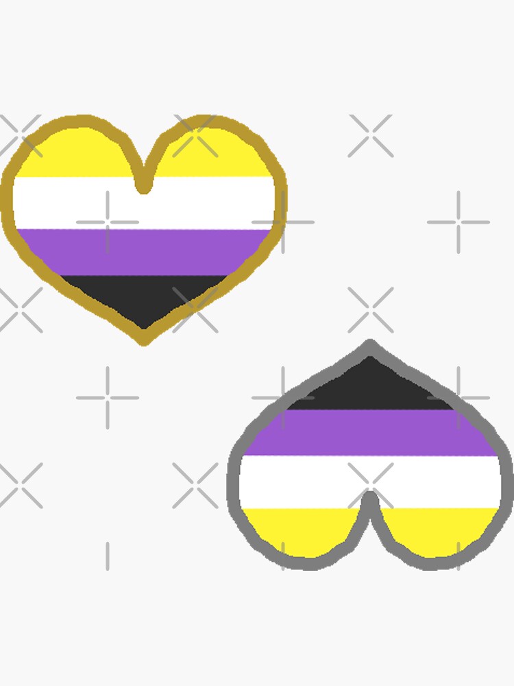 Non Binary Pride Heart Sticker By Roxzania Redbubble