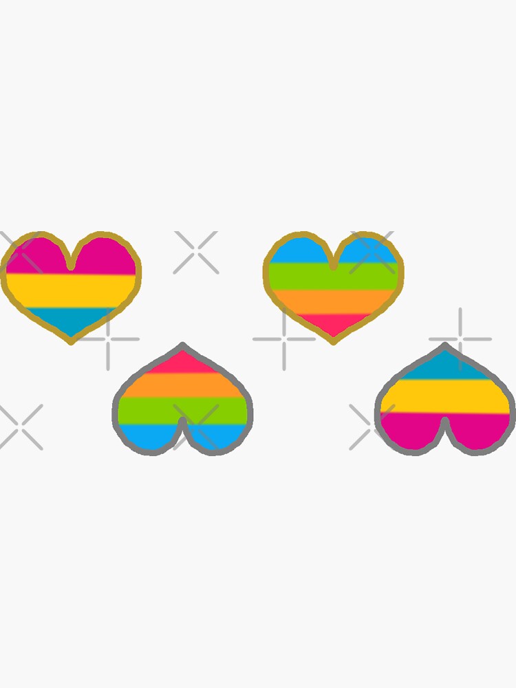 "Pansexual + Panromantic Pride Hearts" Sticker for Sale by Roxzania ...