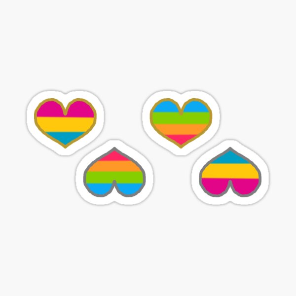 "Pansexual + Panromantic Pride Hearts" Sticker for Sale by Roxzania ...