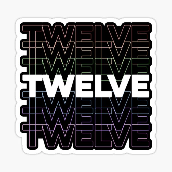 "12th Kids Birthday, Adults Favorite # Twelve, Rainbow Color" Sticker ...