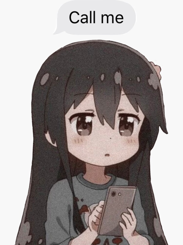 "Anime girl call me" Sticker for Sale by Rayman666 | Redbubble