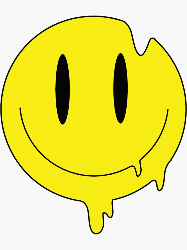 "Melting Smiley Face" Sticker for Sale by Artsbyruthie | Redbubble