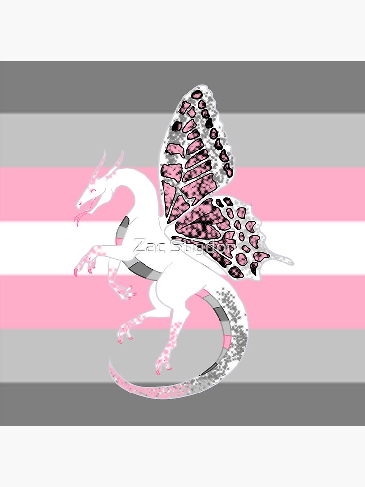 Demigirl Pride Fae Dragon With Flag Sticker For Sale By Stupidmasky