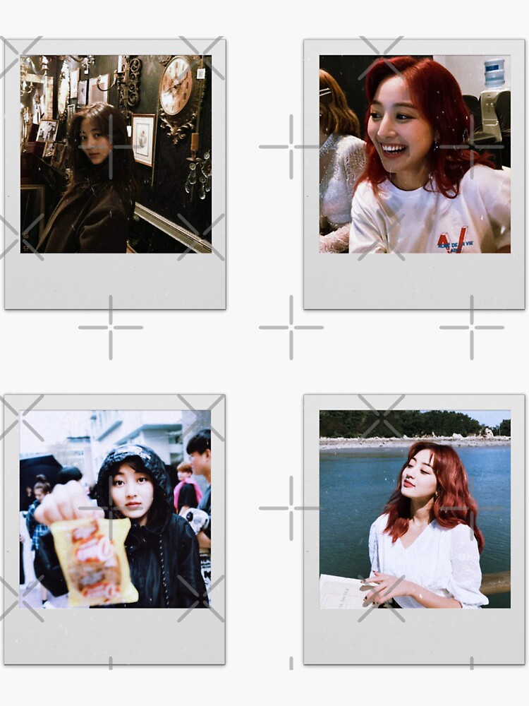 "jihyo girlfriend material polaroids" Sticker by MULYDING | Redbubble