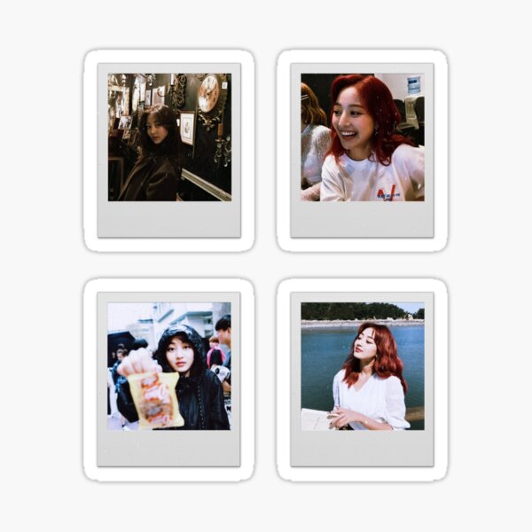 "jihyo girlfriend material polaroids" Sticker by MULYDING | Redbubble
