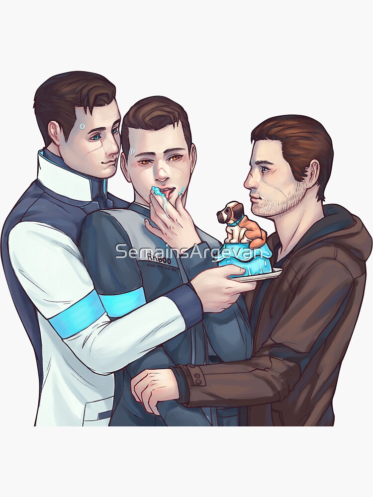 "Connor, Rk900 & Gavin Reed with Cake" Sticker for Sale by ...