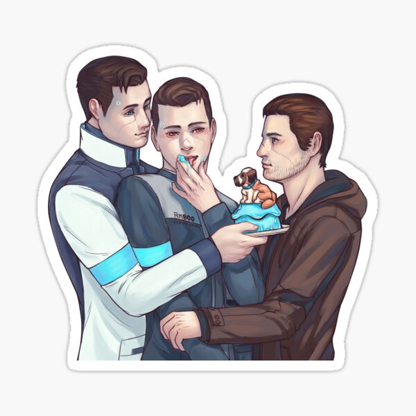 "Connor, Rk900 & Gavin Reed with Cake" Sticker for Sale by ...