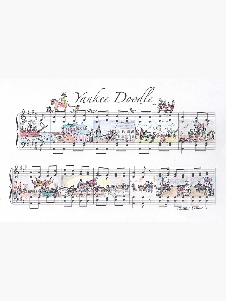 "Yankee Doodle Sheet Music Art" Art Print for Sale by FentonMusicArt ...