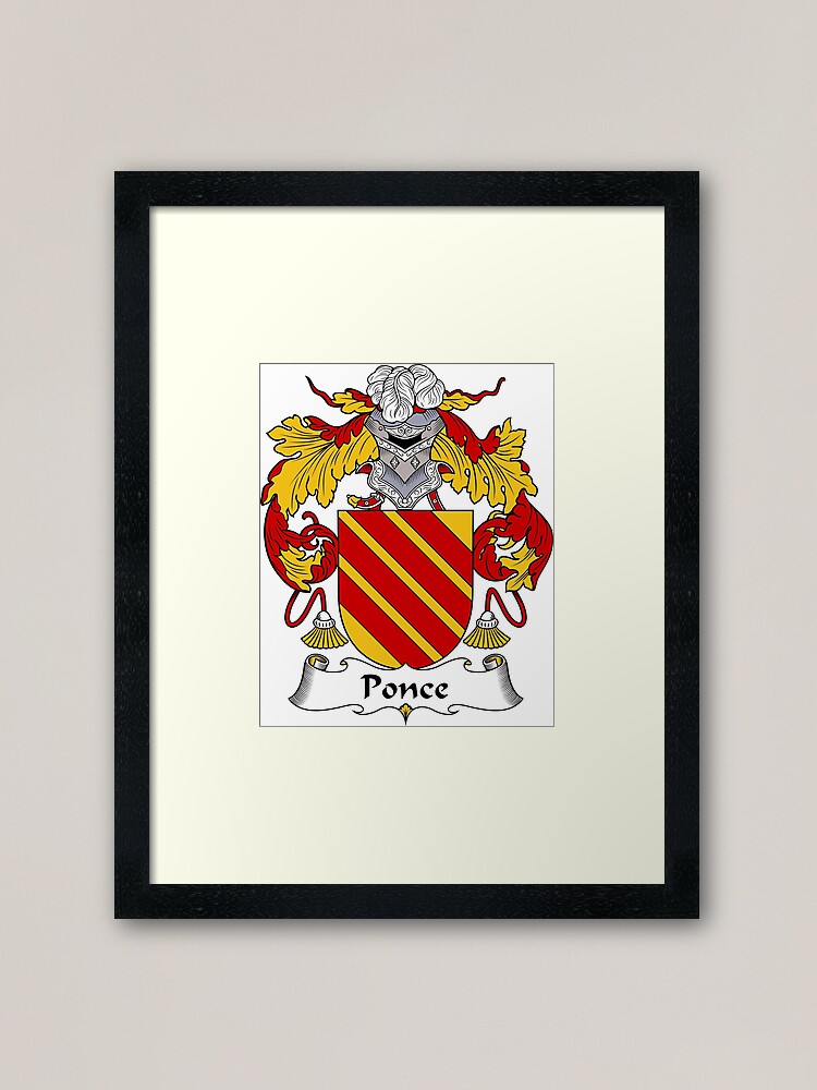 "Ponce Coat of Arms/ Ponce Family Crest" Framed Art Print by ...