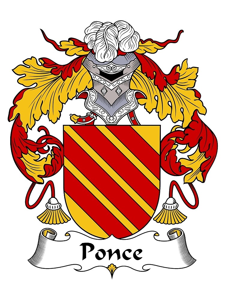 "Ponce Coat of Arms/ Ponce Family Crest" Drawstring Bag for Sale by ...