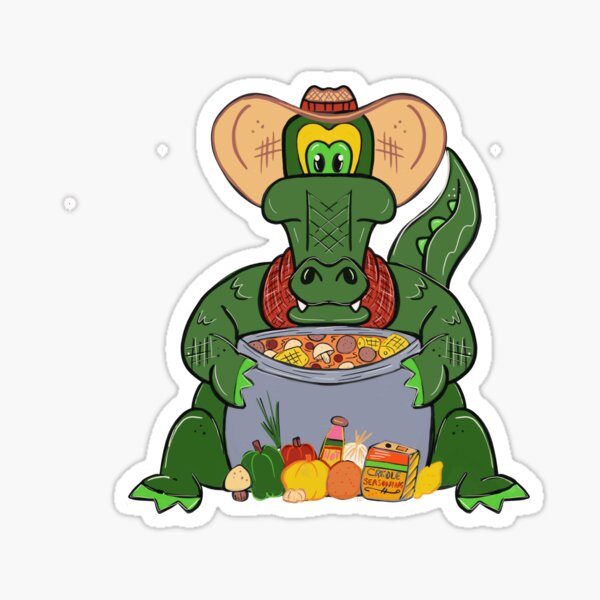 "Gator cooking Gumbo" Sticker for Sale by starlabrady | Redbubble