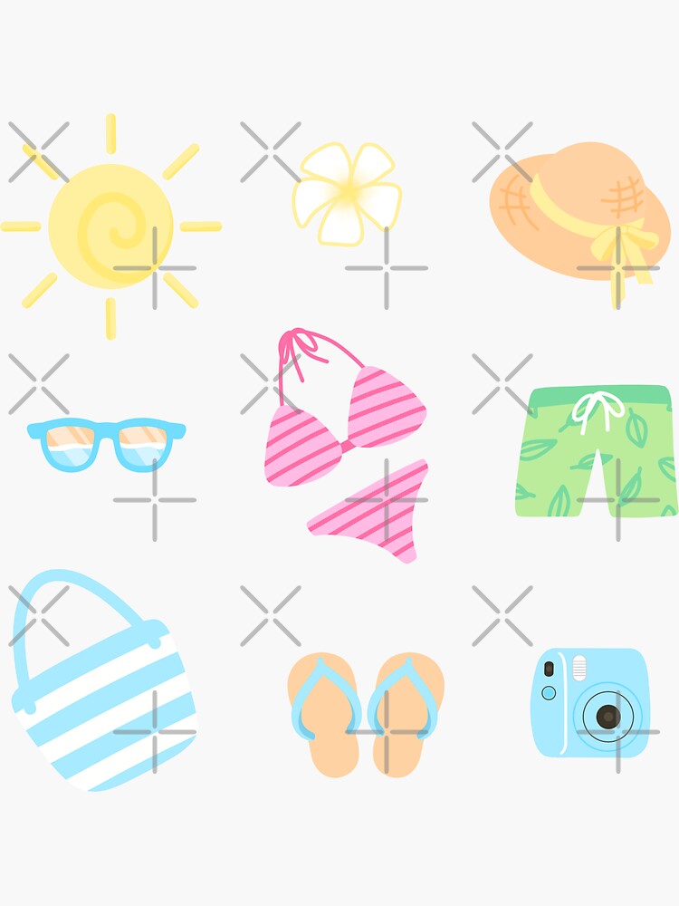 "Summer Pack" Sticker for Sale by Small Smile Studio | Redbubble