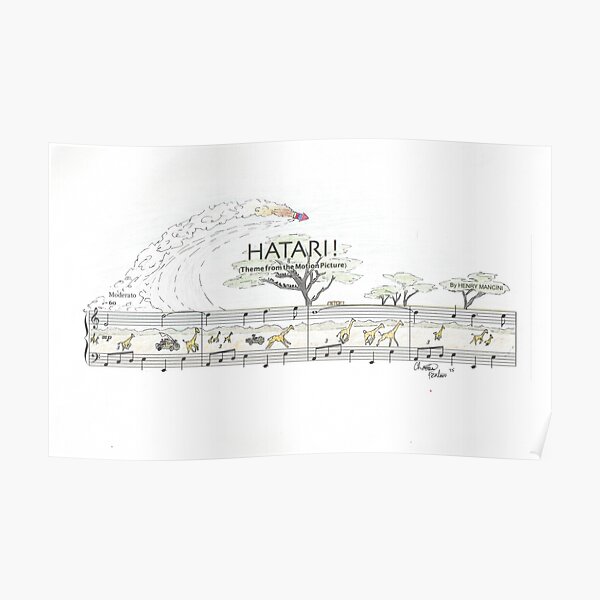 "Hatari! Sheet Music Art" Poster for Sale by FentonMusicArt | Redbubble