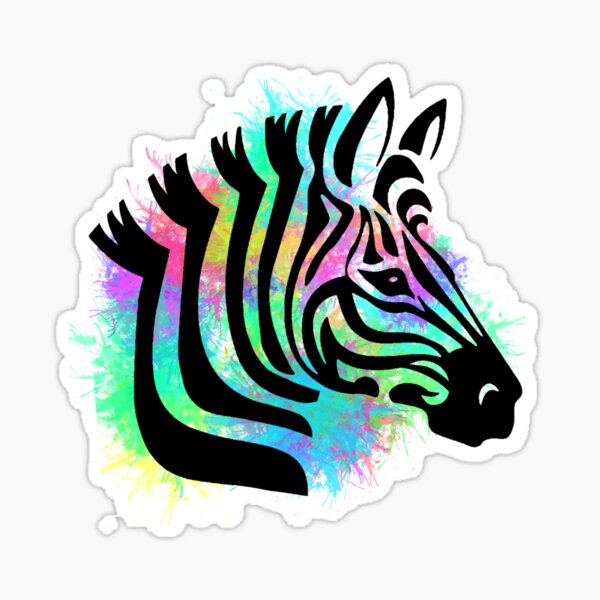 "Color splash zebra" Sticker by MagicacandyC | Redbubble