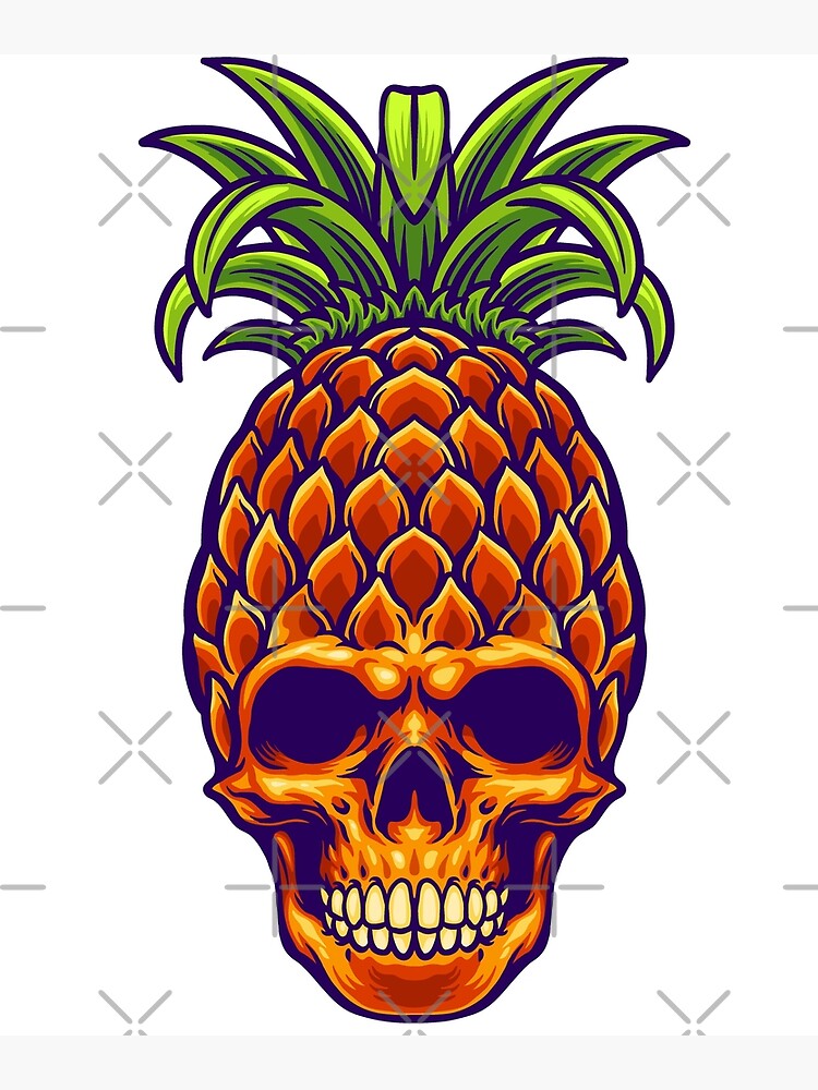 "Pineapple Skull Tropical Goth Hawaii Aloha Beaches" Photographic Print ...