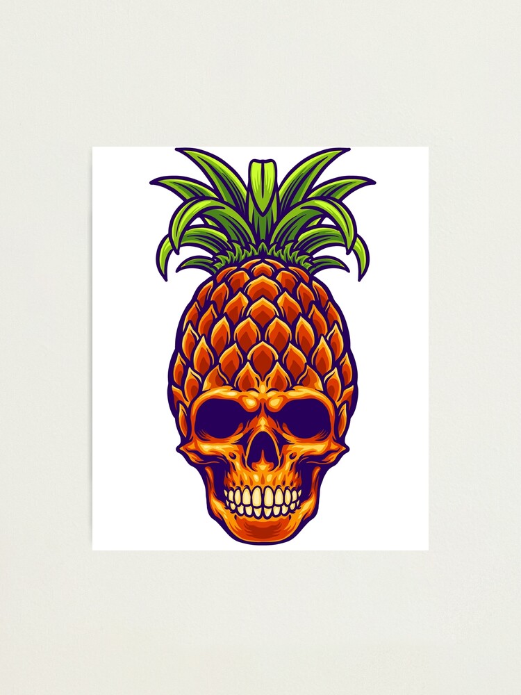 "Pineapple Skull Tropical Goth Hawaii Aloha Beaches" Photographic Print ...