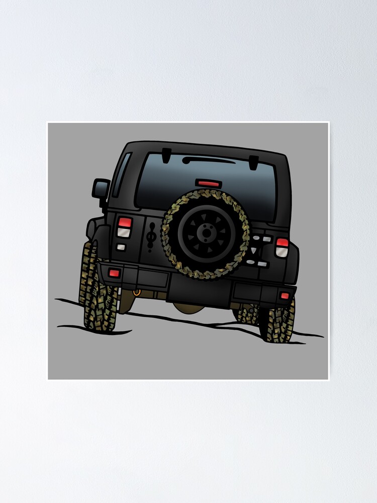 "American 4x4 | 4WD | JK [Black]" Poster for Sale by ImportAutumn ...