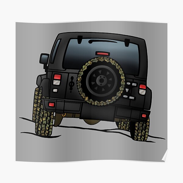 "American 4x4 | 4WD | JK [Black]" Poster for Sale by ImportAutumn ...