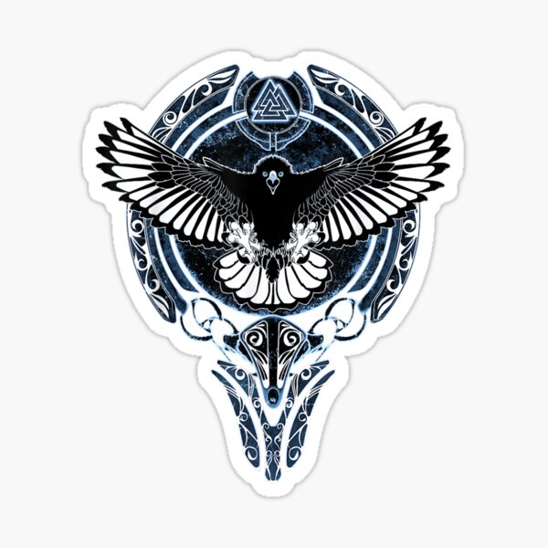 "Odins Hawk Eagle Viking Valknut Symbol" Sticker for Sale by ...