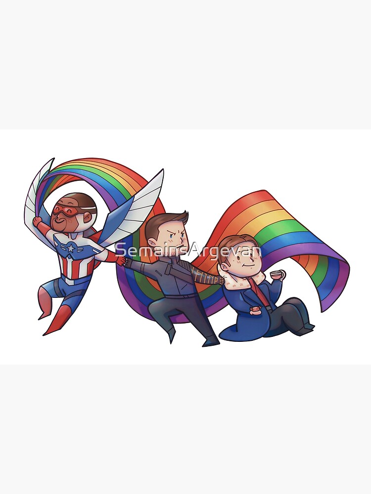 "Pride Month Sam, Bucky and Zemo" Art Print for Sale by SemainsArgevan ...