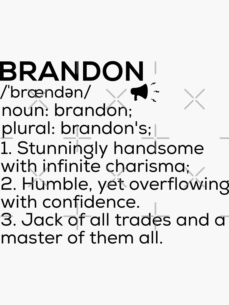 "Brandon Name Definition" Sticker for Sale by Teelogic | Redbubble