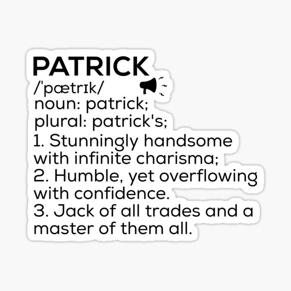 "Patrick Name Definition" Sticker for Sale by Teelogic | Redbubble