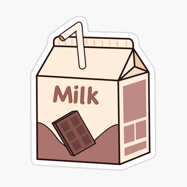 "Kawaii Chocolate Milk " Sticker for Sale by MadDDesign | Redbubble