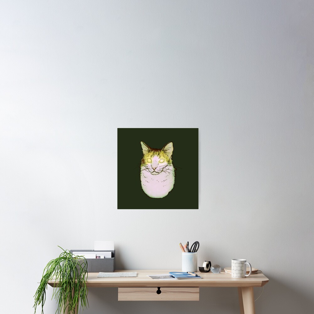 "I draw glowing eyes hover cat / extremely cursed cryptid meme" Poster ...