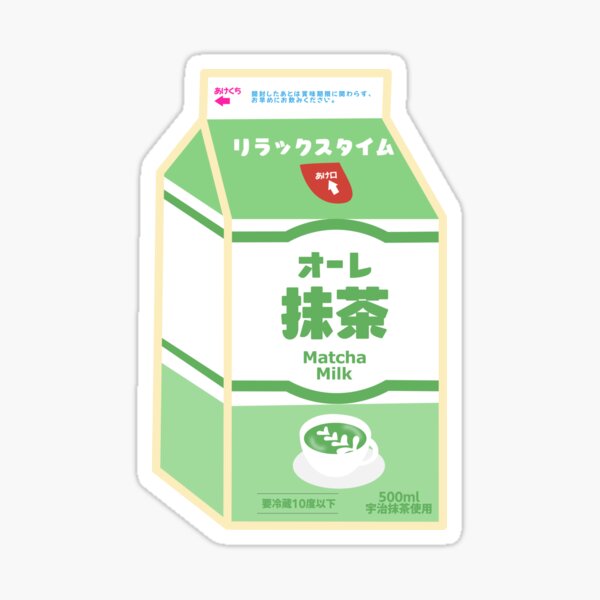 "Japanese Kawaii Matcha Milk" Sticker by Kawaiisetas | Redbubble