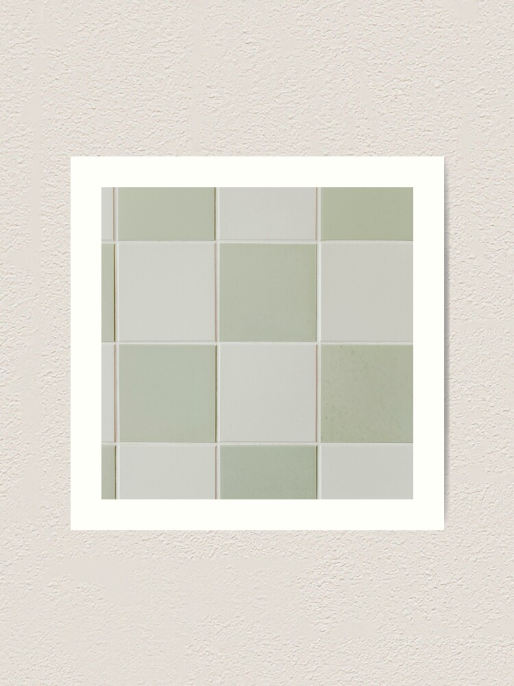 "Sage Green Aesthetic Square Tile Pattern" Art Print by LemonCinammon ...