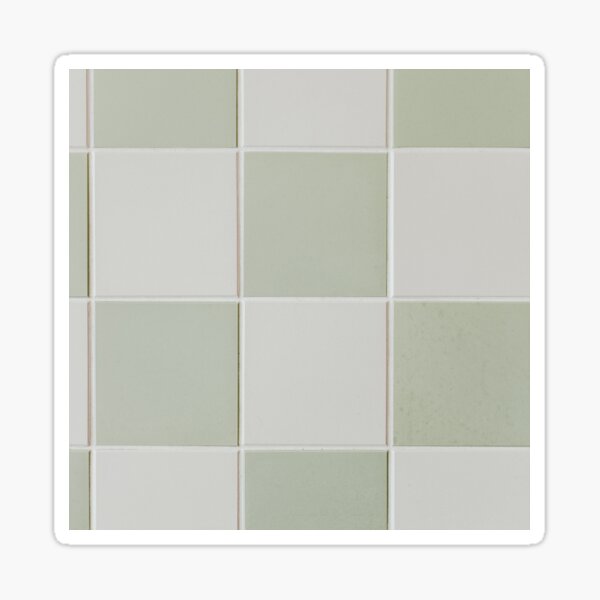 "Sage Green Aesthetic Square Tile Pattern" Sticker by LemonCinammon ...