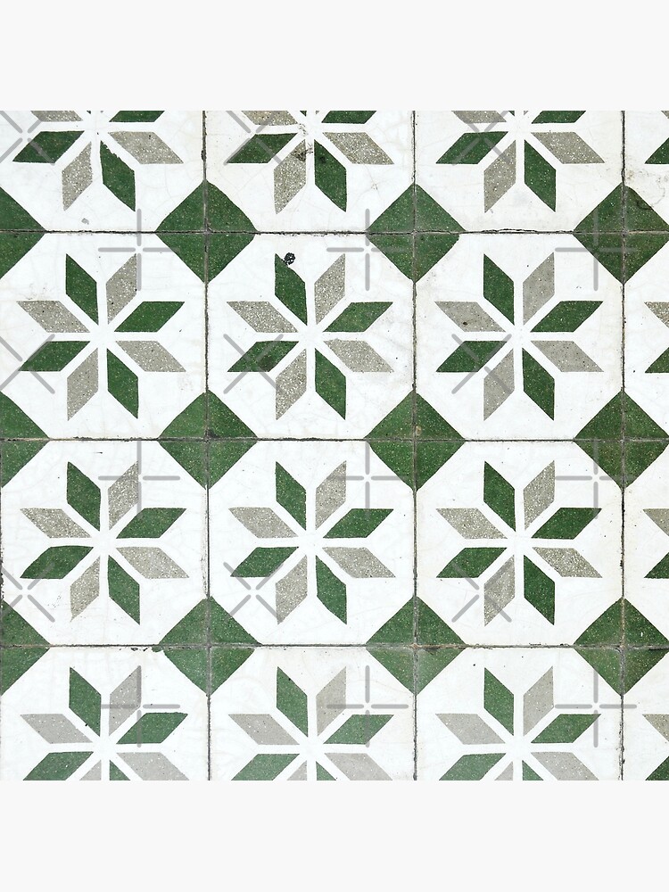 "Sage Green Aesthetic Geometric Tile Pattern" Poster for Sale by ...