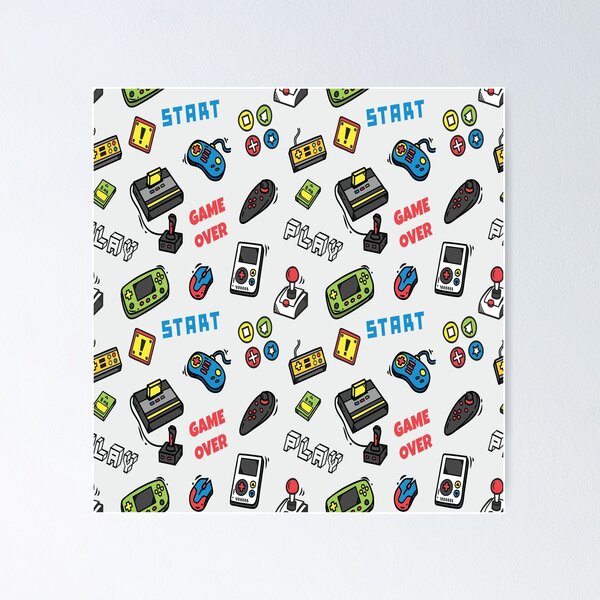 "Video Game Seamless Background" Poster for Sale by Peekonet | Redbubble
