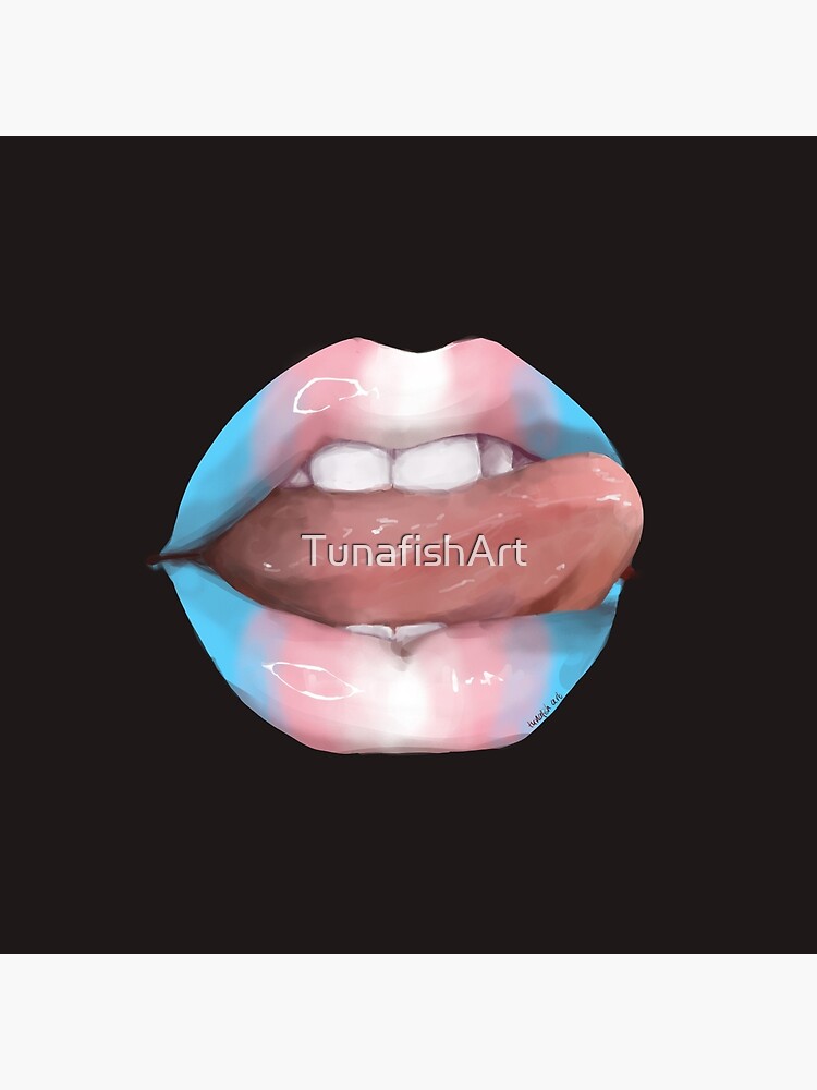 "Trans LGBTQ Pride Rainbow Shiny Tongue Lips " Poster by TunafishArt ...