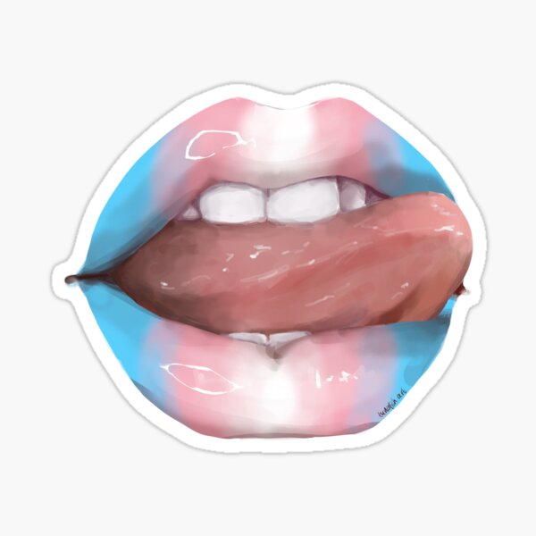 "Trans LGBTQ Pride Rainbow Shiny Tongue Lips " Sticker by TunafishArt ...