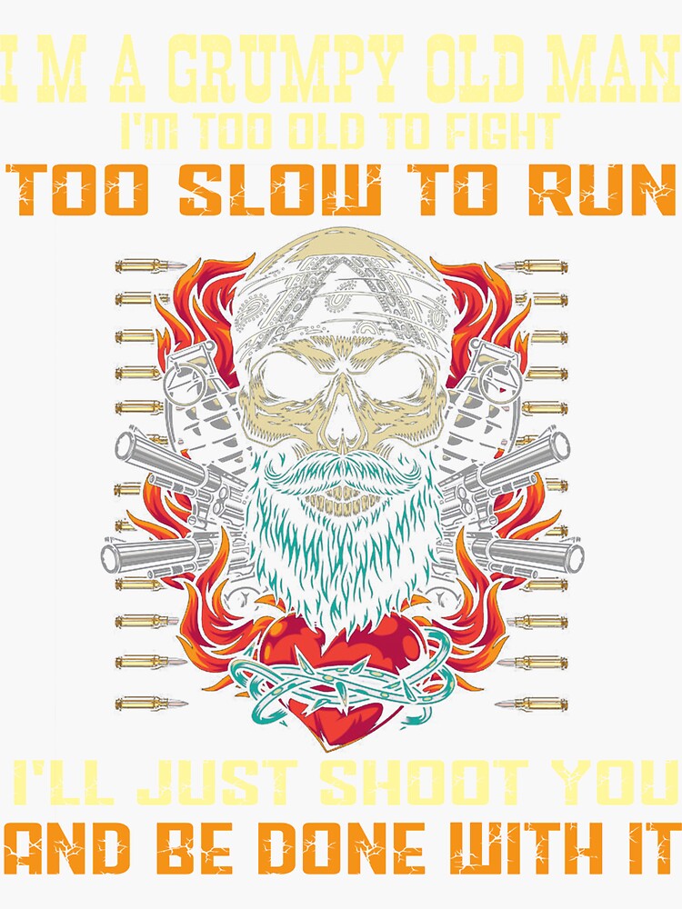 "Grumpy old man" Sticker by Dumsticks | Redbubble