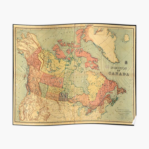 "Vintage Map of Canada (1898)" Poster for Sale by BravuraMedia | Redbubble