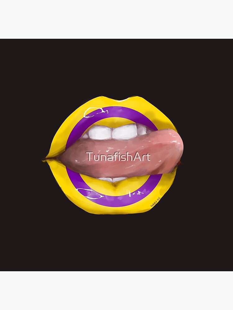 Intersex Lgbtq Pride Rainbow Shiny Tongue Lips Art Print By