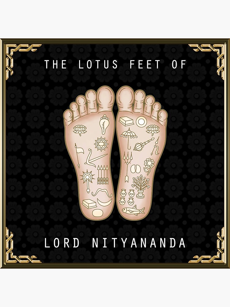 "The Lotus Feet of Sri Nityananda - black" Art Print for Sale by ...