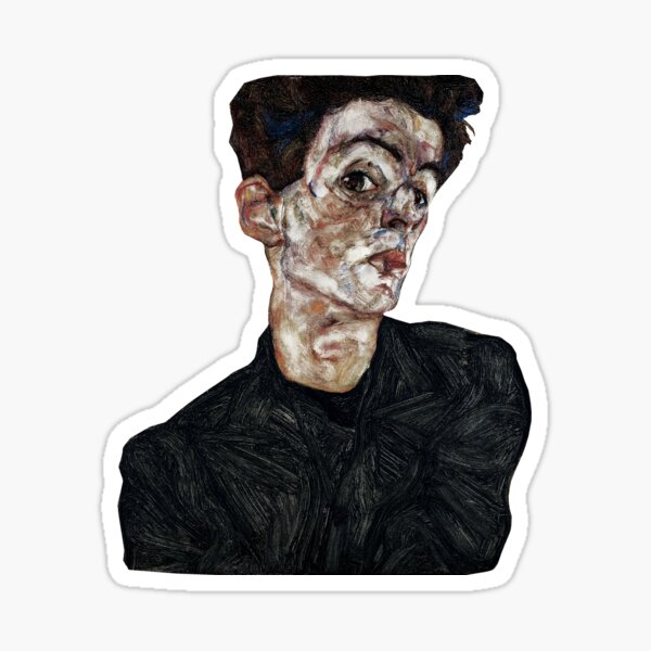 "Egon Schiele - Self-Portrait" Sticker by elinaarbidane | Redbubble