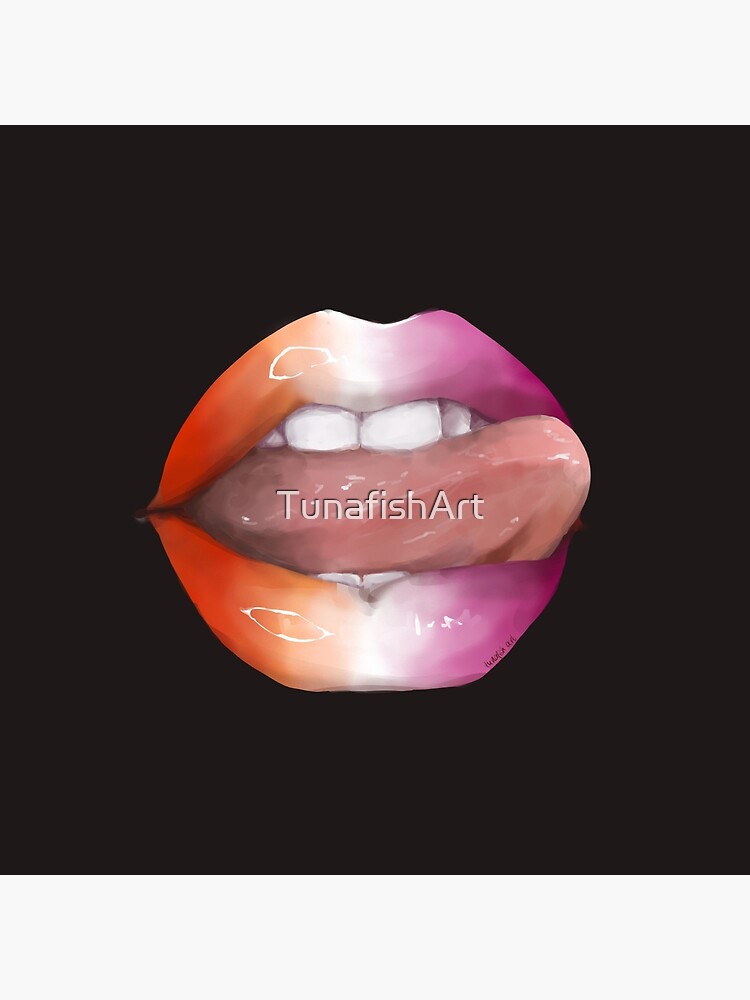 Lesbian Lgbtq Pride Rainbow Shiny Tongue Lips Poster For Sale By