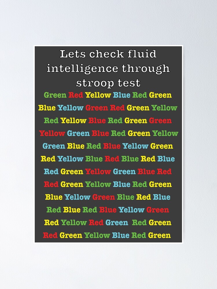 "Stroop Effect" Poster for Sale by Topdesigner-rb | Redbubble