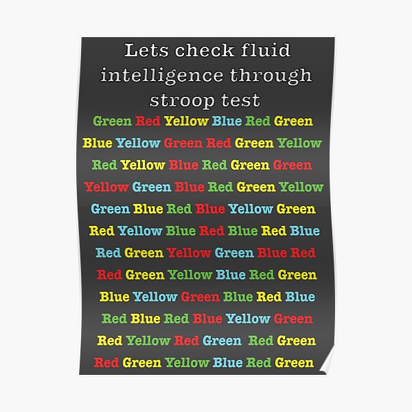 "Stroop Effect" Poster by Topdesigner-rb | Redbubble