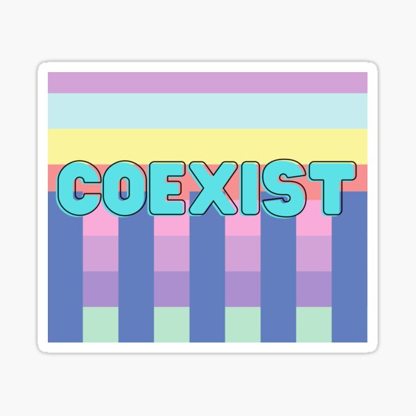 "CoExist" Sticker by mebaskin2 | Redbubble