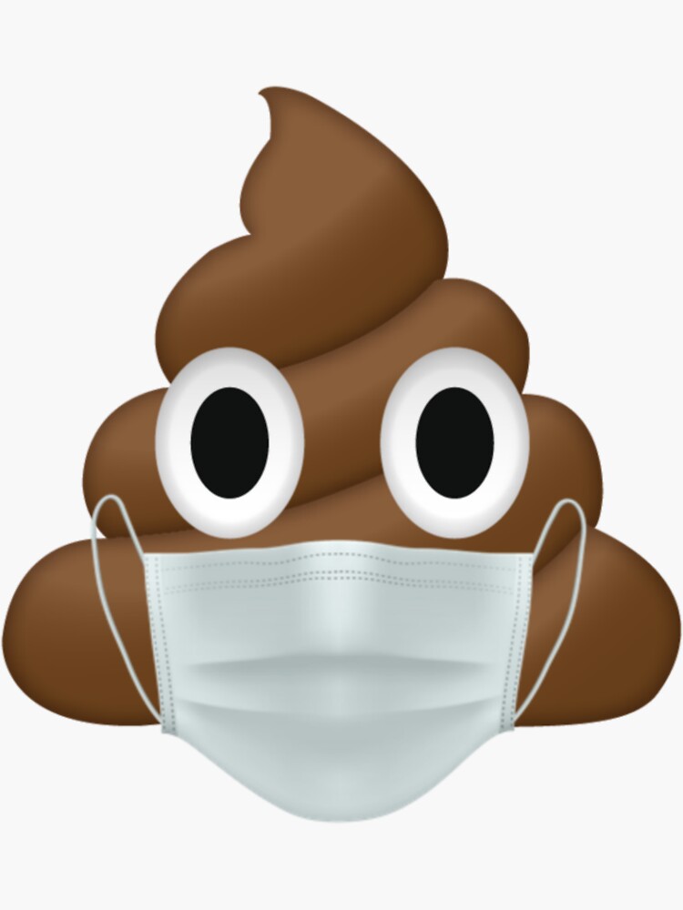 "Poop emoji wearing a mask" Sticker for Sale by adesigner56 | Redbubble