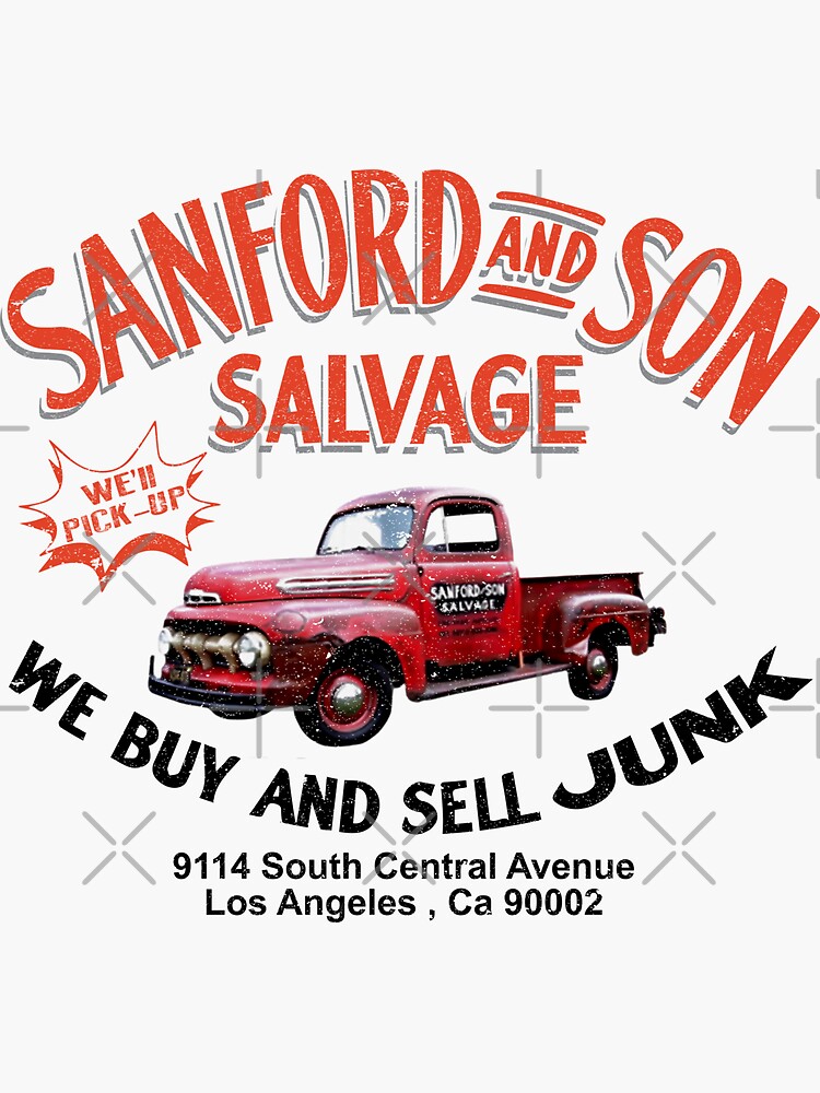 "Sanford and Son Salvage Worn Truck" Sticker for Sale by alhern67 ...