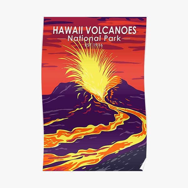 "Hawaii Volcanoes National Park Vintage" Poster for Sale by KrisSidDesigns | Redbubble