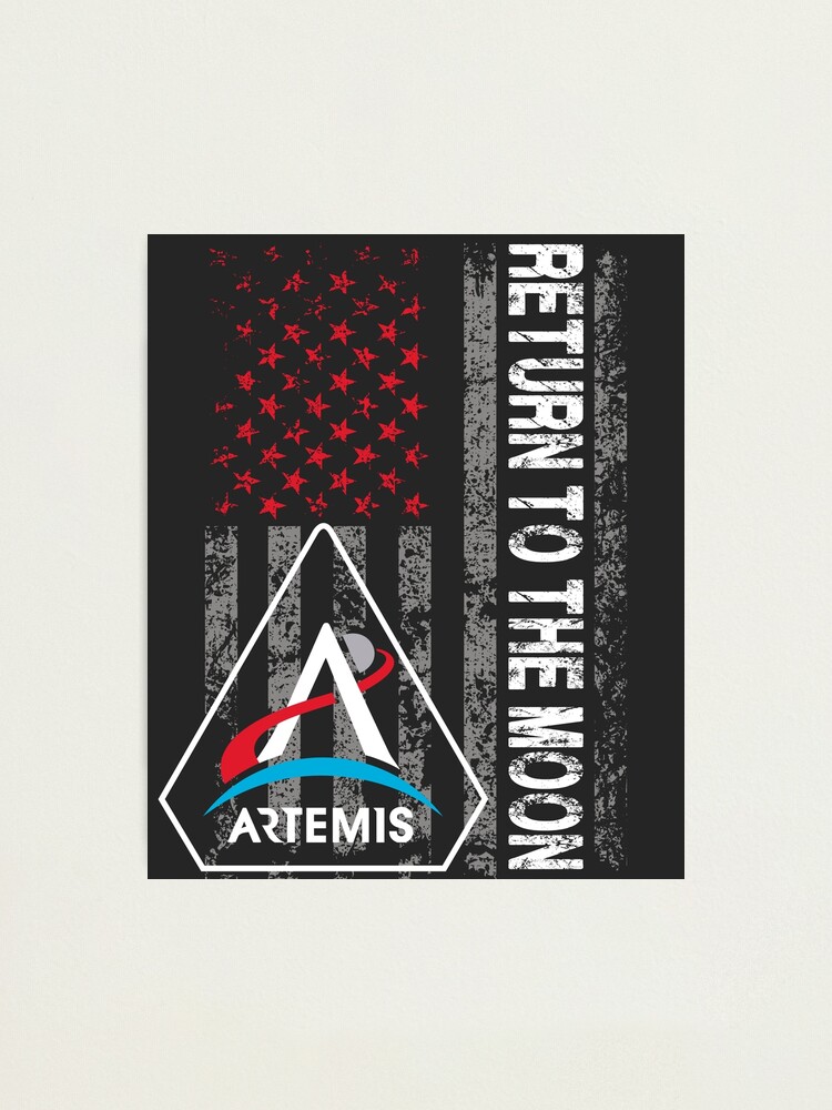 "Artemis Moon Program Logo Badge Return to The Moon Us Flag ...