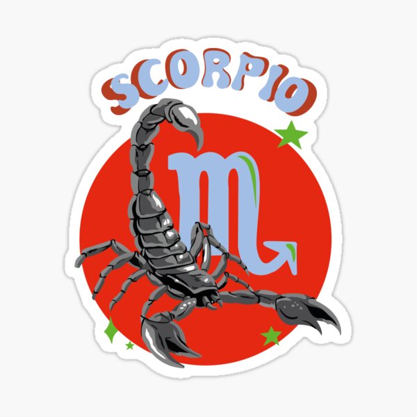 "Scorpio Red Scorpion Print" Sticker by funky-stuff | Redbubble